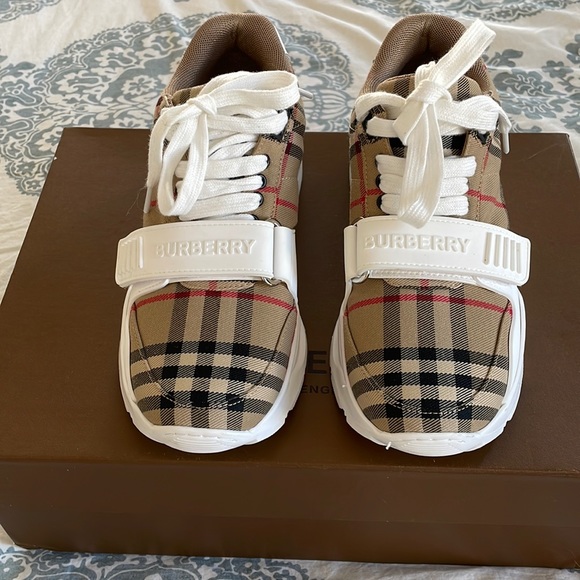 Burberry | Shoes | Burberry Regis Checkered Sneakers | Poshmark